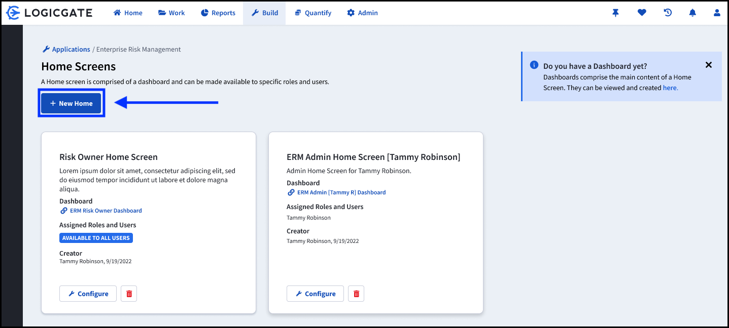 Access-Based Home Screens – LogicGate Help Center
