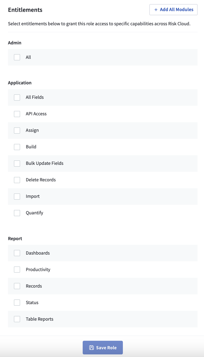 Module Entitlements for Roles – LogicGate Help Center