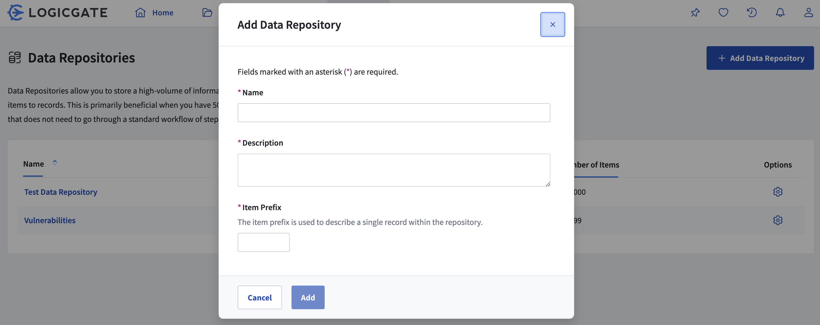 Data Repositories – LogicGate Help Center