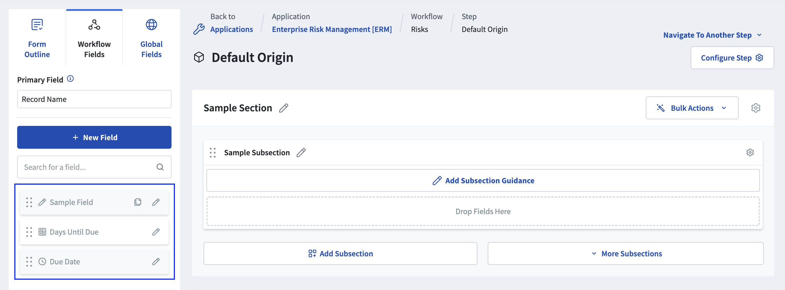 Add Fields to Subsections on a Form – LogicGate Help Center
