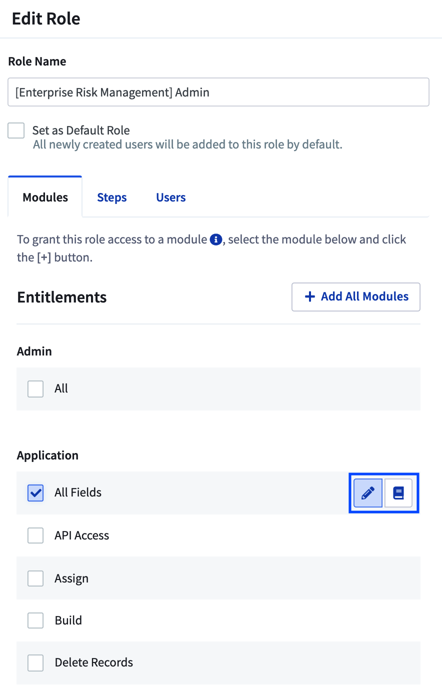 Module Entitlements for Roles – LogicGate Help Center